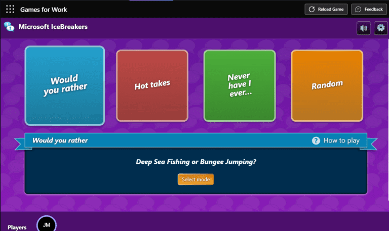 Microsoft Teams: Games for Work - Select Technology